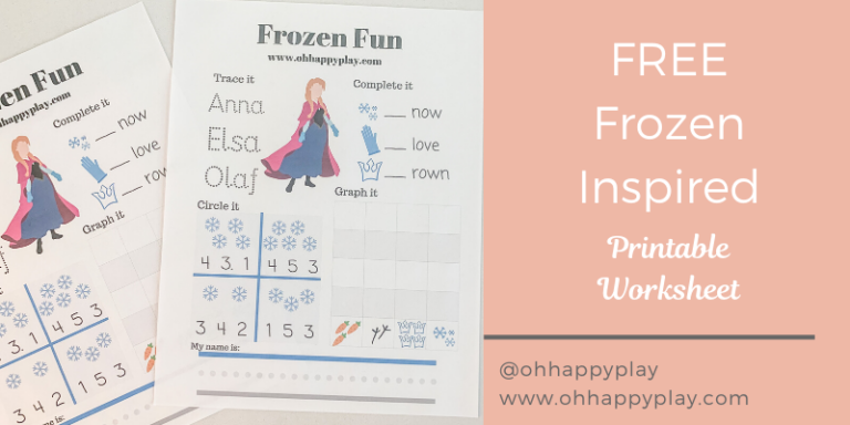 FREE Frozen Printable Worksheet - Oh Happy Play