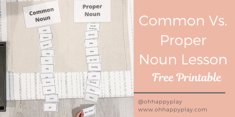 FREE Printable Worksheet Activity For Common And Proper Noun Lesson