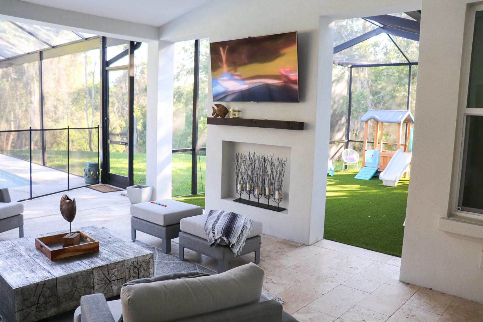 Safe and Secure Covered Outdoor Play Area For Kids