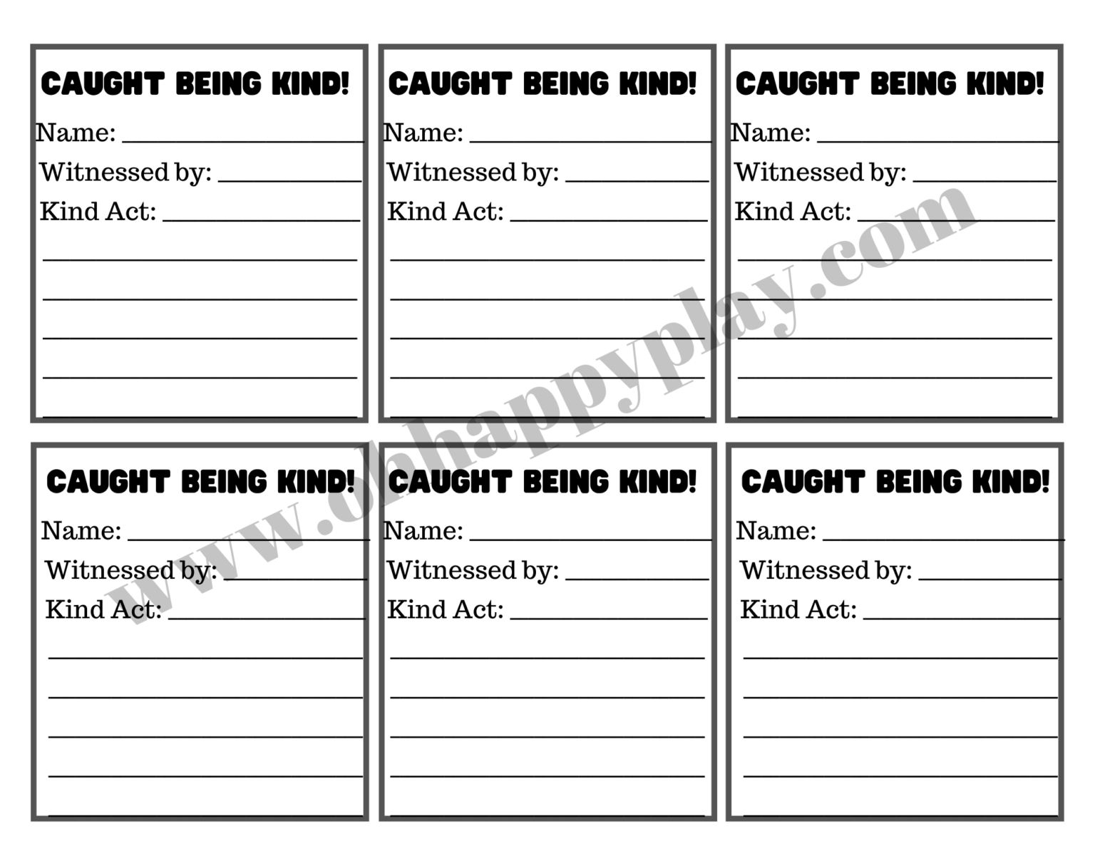 Catch Your Child Being KIND Activity: Kindness Activity for Kids